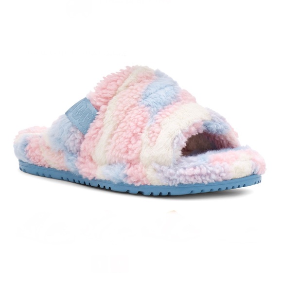 UGG | Shoes | Ugg Fluff You Cali Collage Slides Pride Slippers Slip On ...